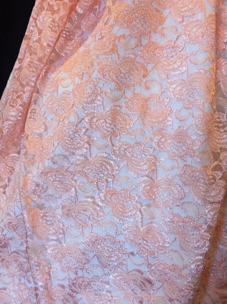 Embroidered Peach Lace . - Etsy