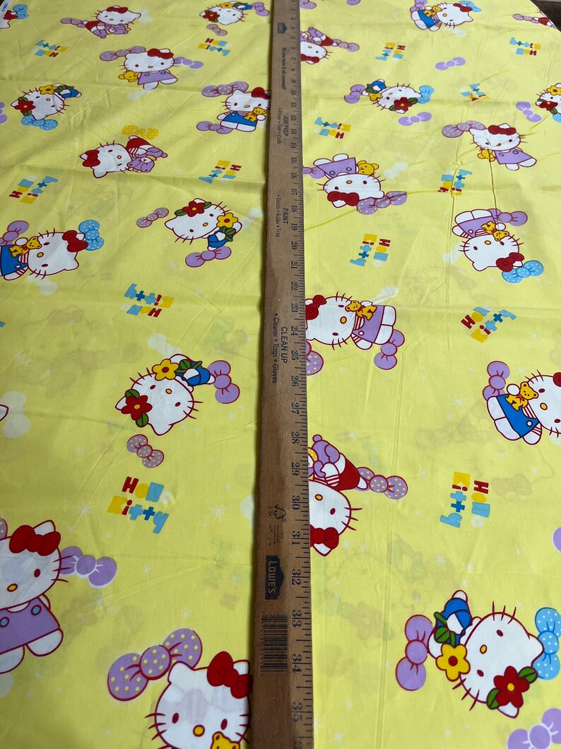 Hello Kitty Cotton Fabric, Cute Cartoon Print, 63" Wide - Etsy