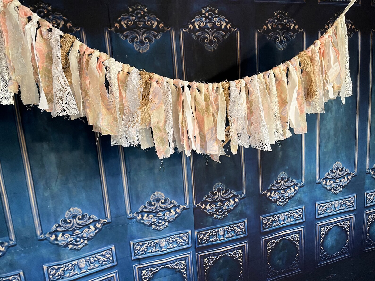 Vintage Simple Shabby Chic Roses Cotton Burlap and Lace | Etsy