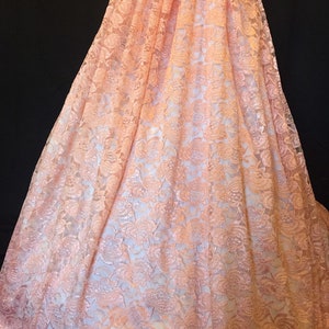 Embroidered Peach Lace . - Etsy