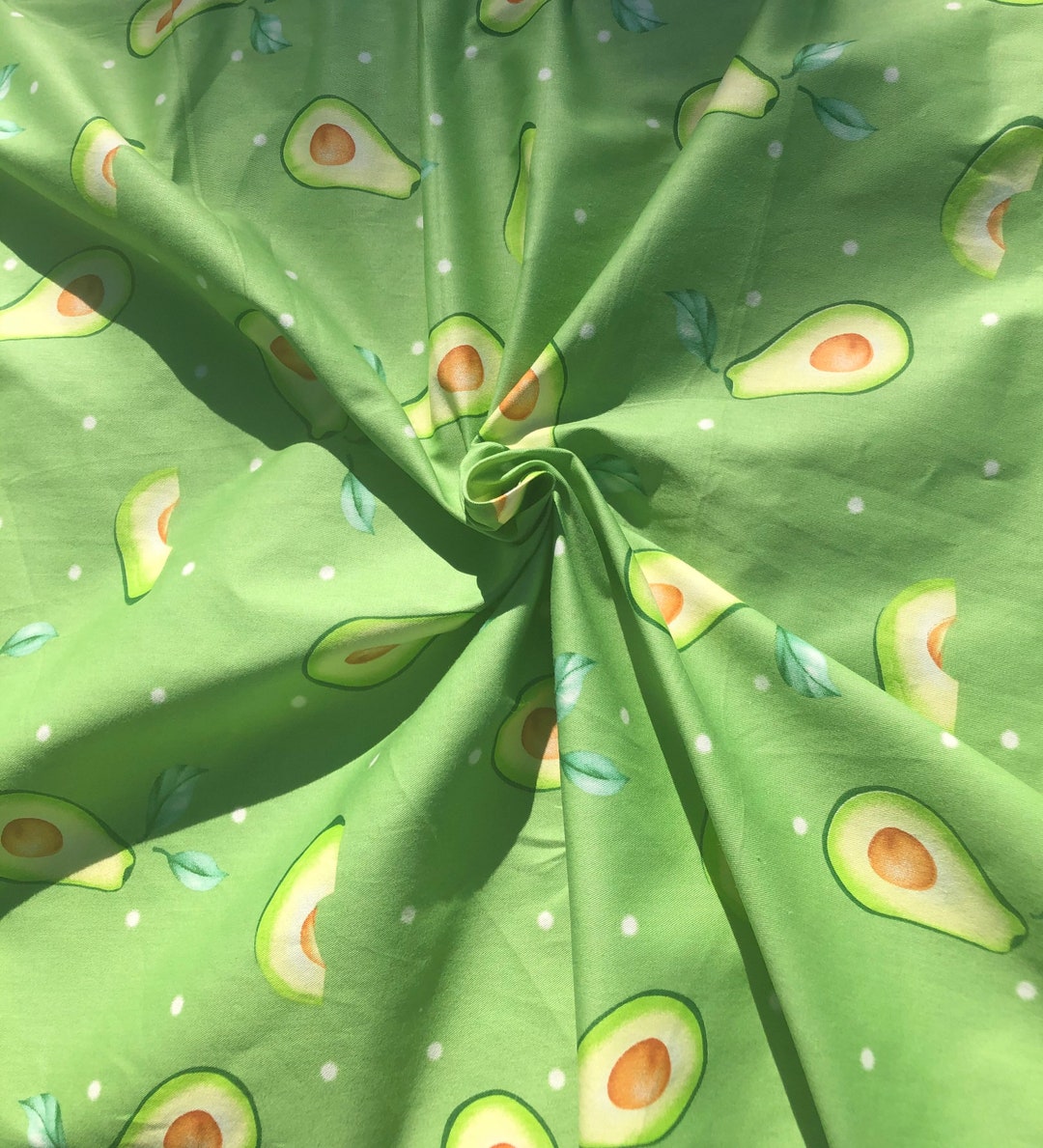Avocado Print Cotton Fabric, Green Quilting Twill (63" Wide) - Etsy