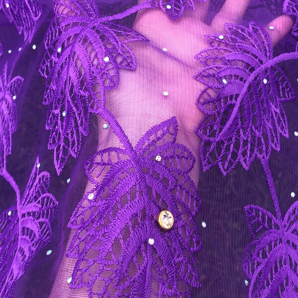 Purple Lace Fabric - Etsy