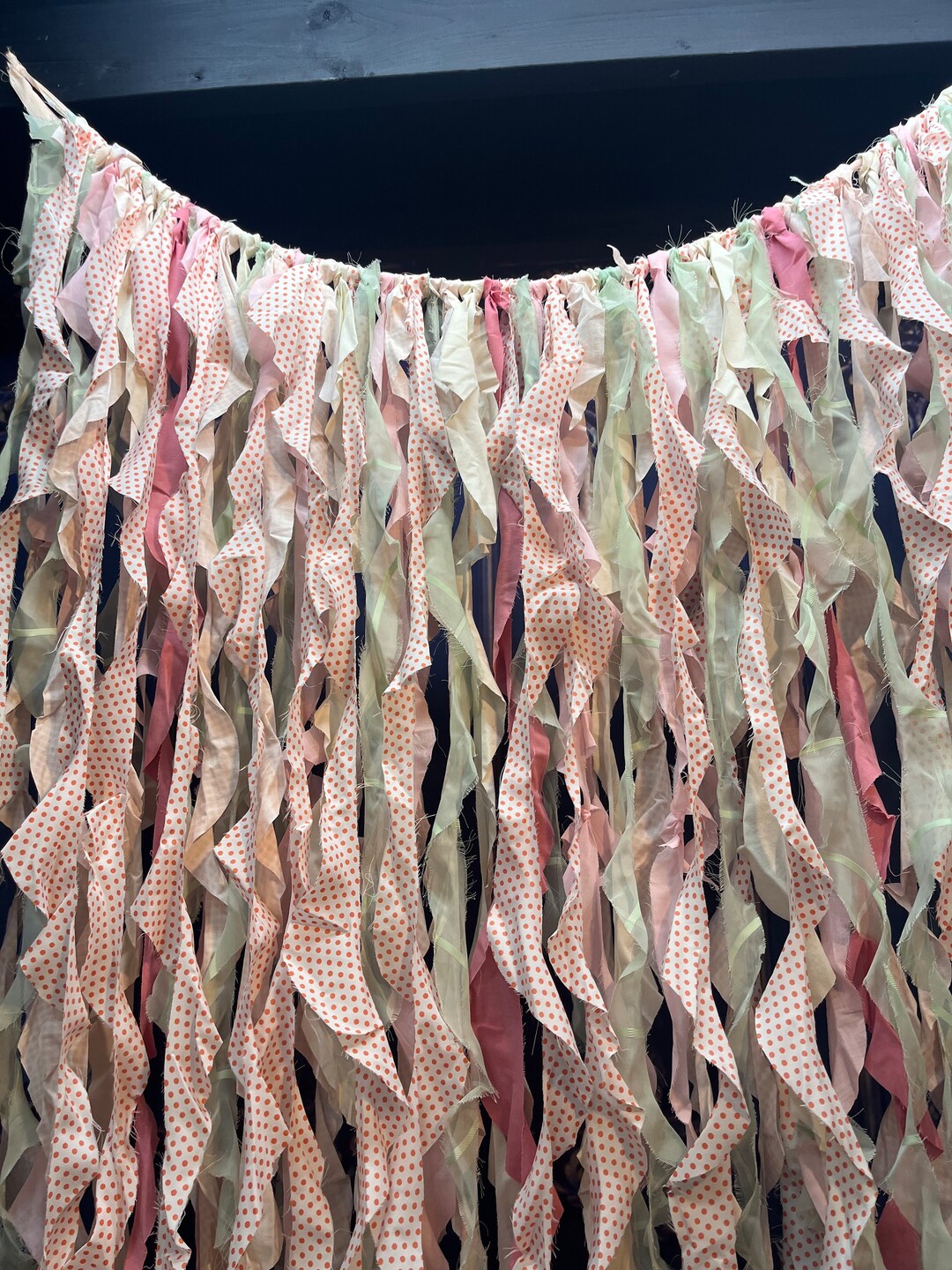 Ruffle Lace, Chiffon, Cotton and Gold Ribbon Garland.curly Shabby Chic ...