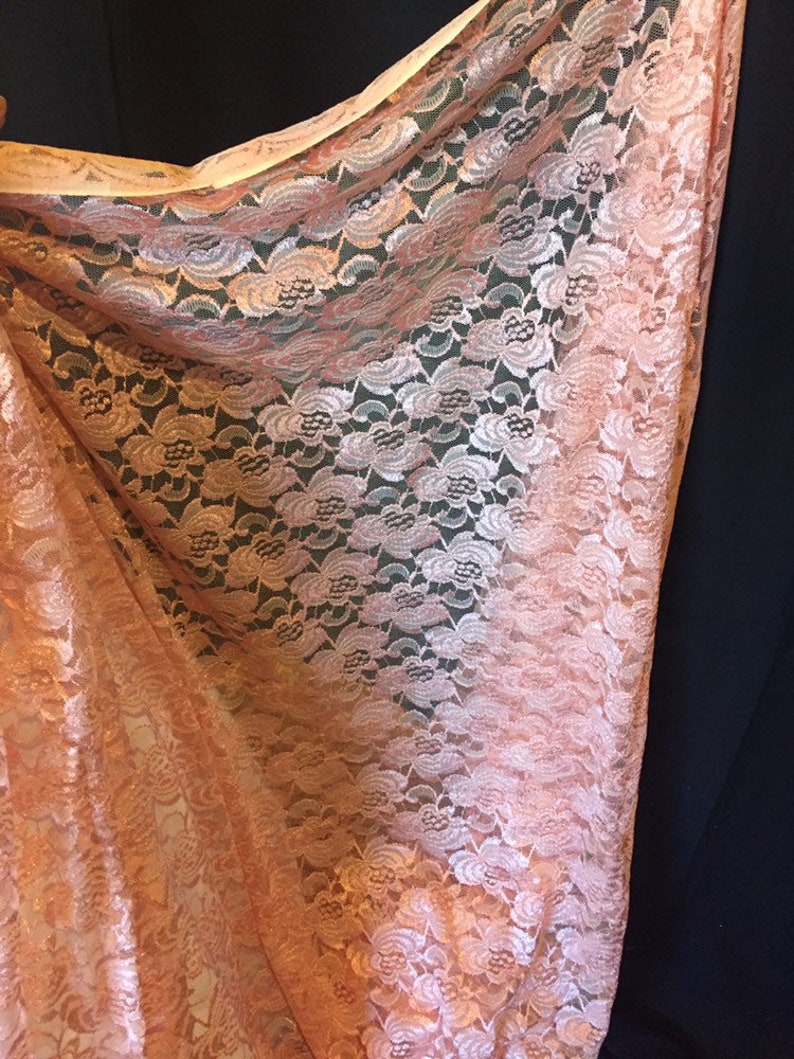Embroidered Peach Lace . - Etsy