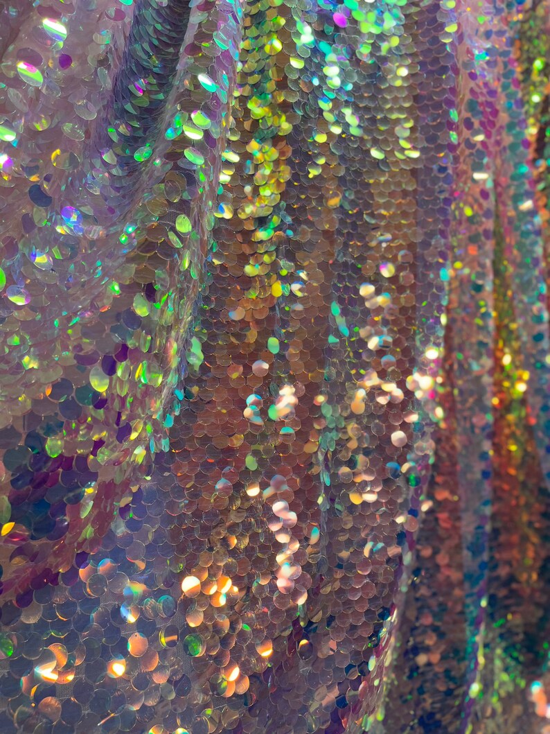 Pink Big Drop Lure Dangling 18 Mm Holographic Payette Sequin Fabric ...