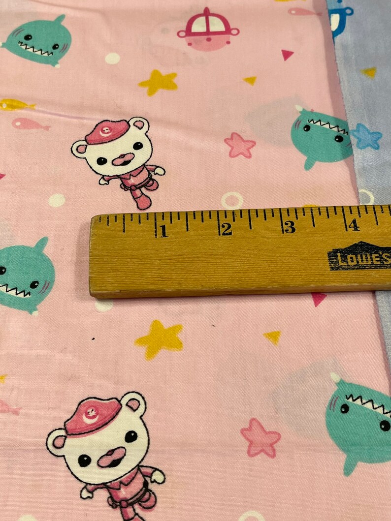 Octonauts Cotton Fabric. Lilac Blue and Pink Color. Small | Etsy