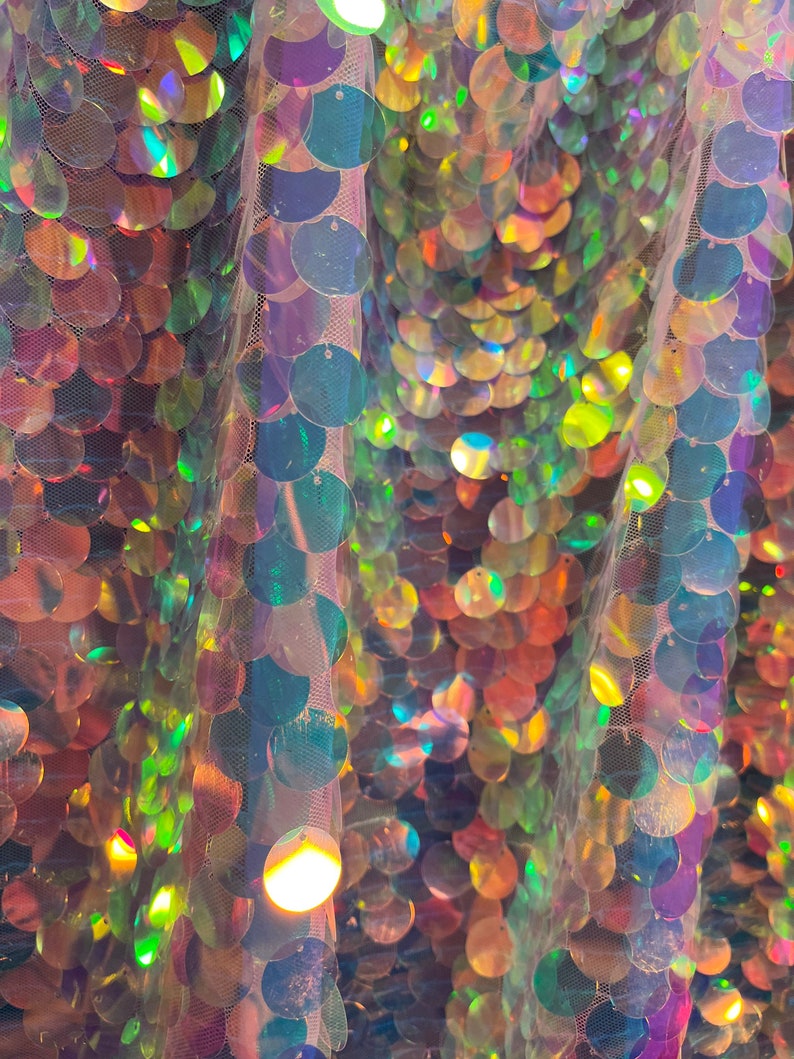 Pink Big Drop Lure Dangling 18 Mm Holographic Payette Sequin Fabric ...