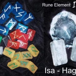25 PC Futhark Rune Stones in Resin Elemental Chevron Shapes or ...