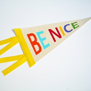 Canvas Pennant Flag, Be Nice, Playroom Decor, Nursery Banner, Kids Room ...