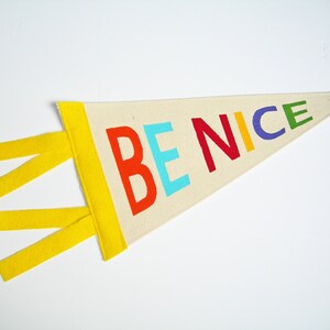 Canvas Pennant Flag, Be Nice, Playroom Decor, Nursery Banner, Kids Room ...