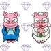 Simpsons Wedding Cuff Links Pig Bride and Groom Enamel Lisa's Wedding ...