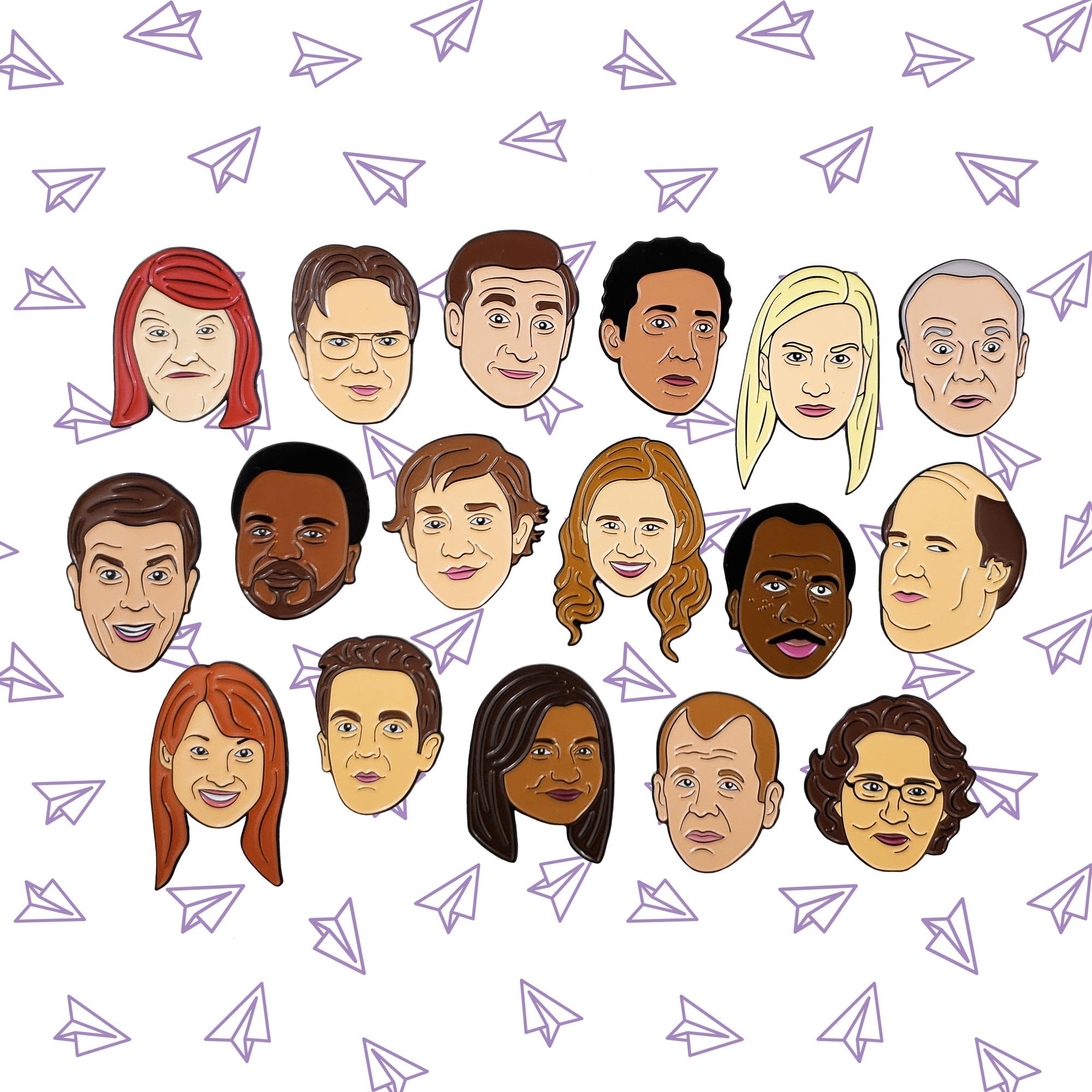 The Office Characters Enamel Pin Set The Office Gifts | Etsy