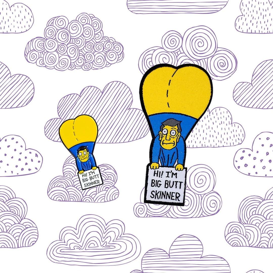 Big Butt Skinner Pin and Patch Set Simpsons Pins Enamel Pin Iron-on ...