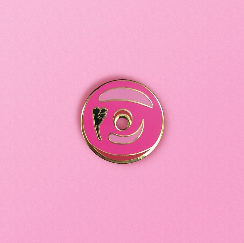 Pink Donut Enamel Pin Hibiscus Doughnut Pin Donut Pin Pink - Etsy