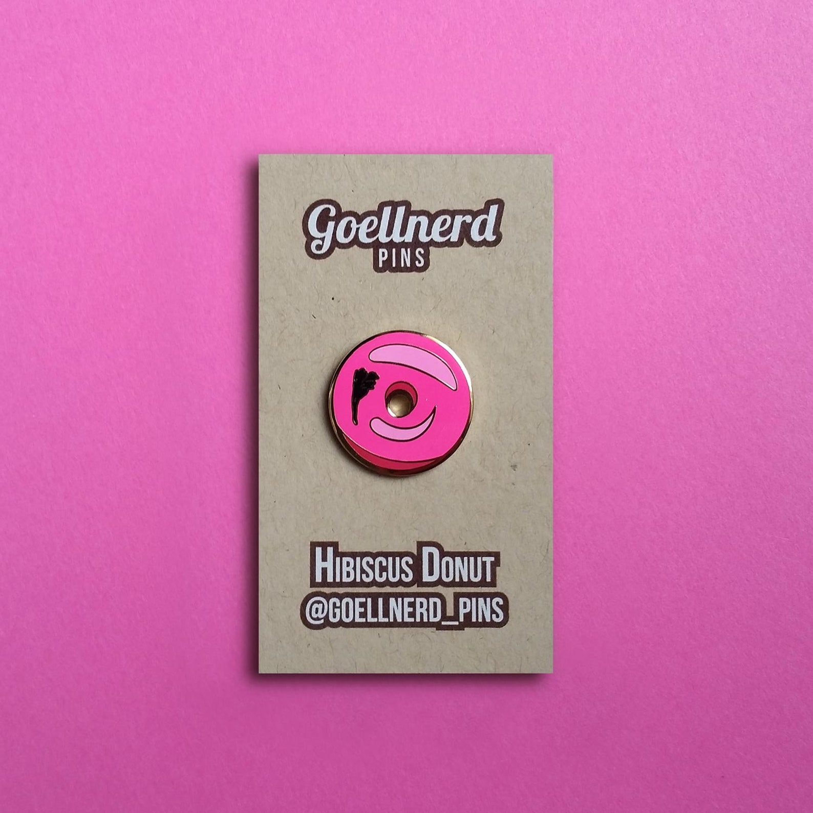 Pink Donut Enamel Pin Hibiscus Doughnut Pin Donut Pin Pink - Etsy