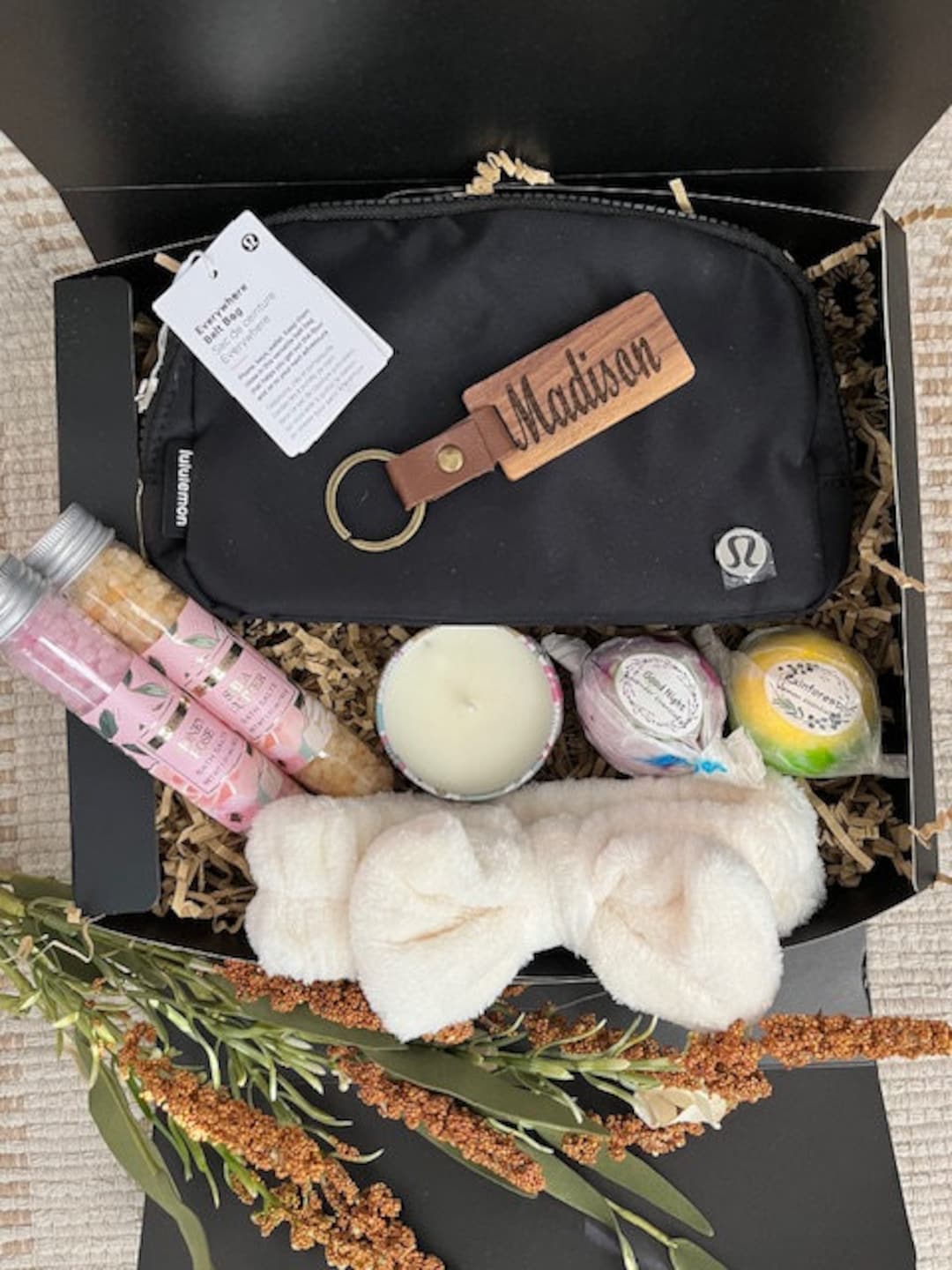 Personalized Gift Box With Lululemon Everyday Belt Bag Personalized Key ...