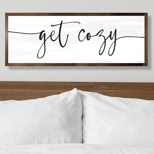 Get Cozy Sign Bedroom Wood Signs Master Bedroom Wall Decor - Etsy