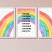 Rainbow Affirmations Sign-positive Affirmations-set of 3 Girl Room Sign ...