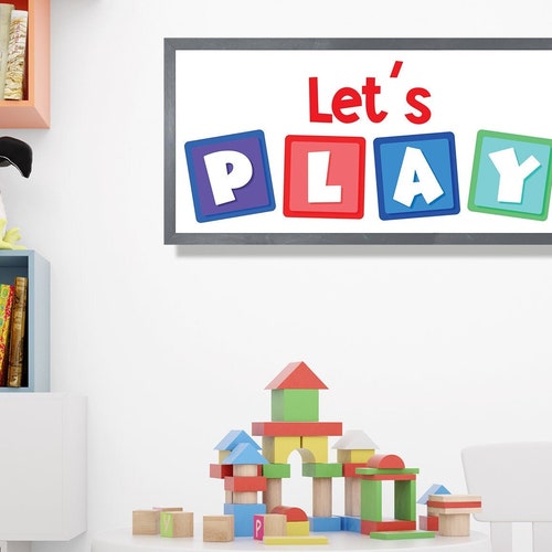 Lets Play Sign-playroom Sign-toy Room Wall Art-toy Room - Etsy