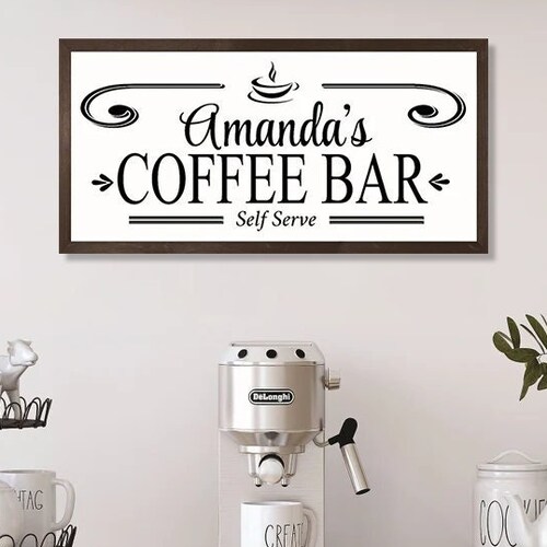 Coffee Bar Sign-kitchen Decor-art-kitchen Coffee - Etsy Canada