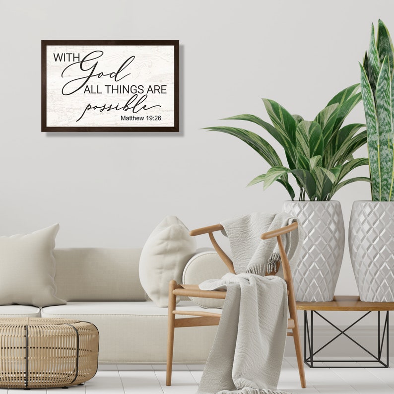 Scripture Wall Decor-with God All Things Are Possible - Etsy