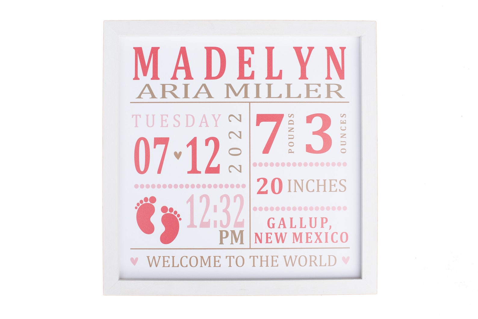 Baby Stats Sign-baby Stats Art for Nursery-birth Stats-baby - Etsy