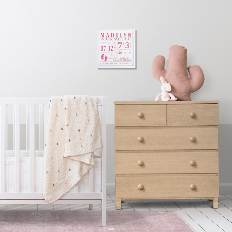 Baby Stats Sign-baby Stats Art for Nursery-birth Stats-baby - Etsy
