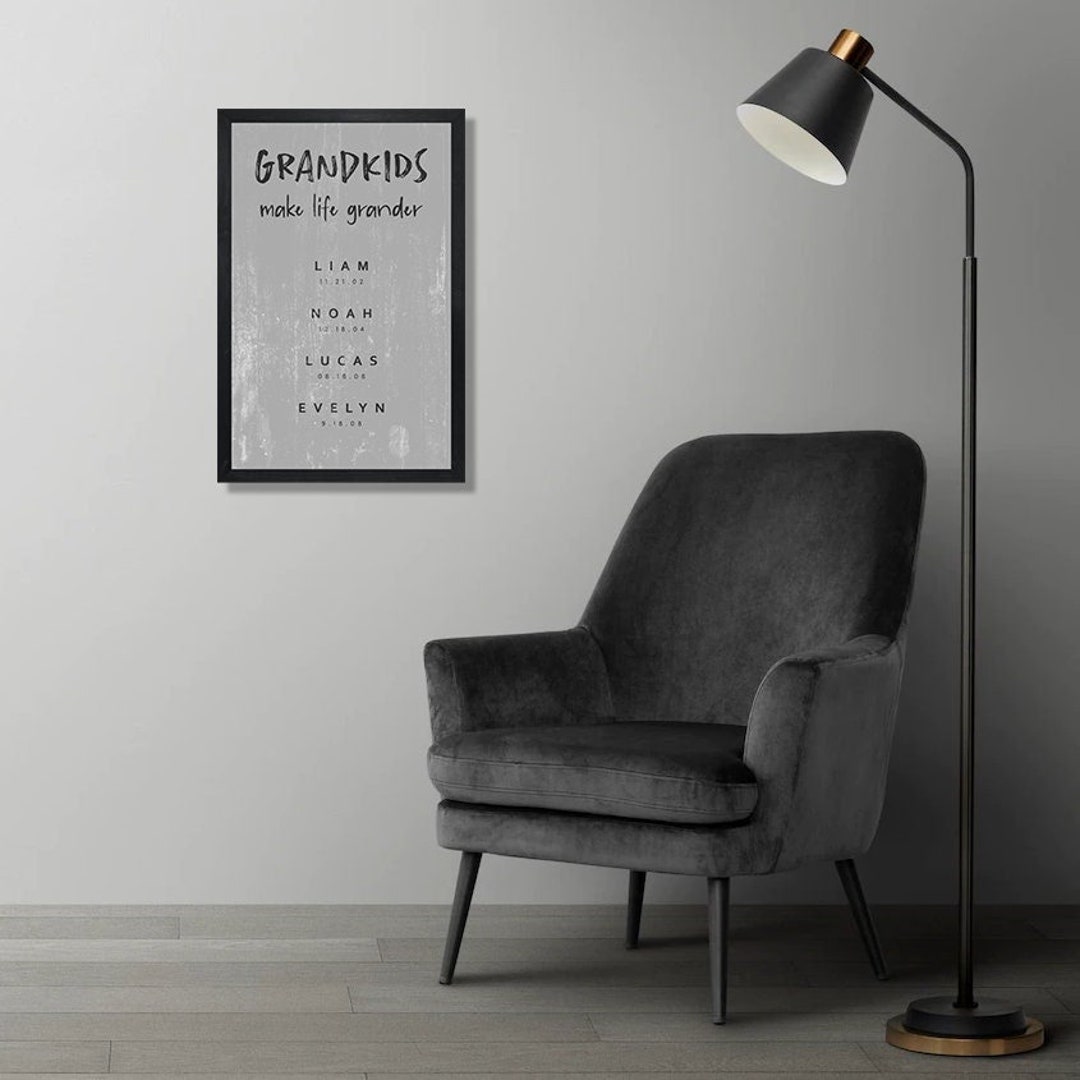 Grandkids Sign With Names-grandkids Wall Art-grandchildren Sign ...