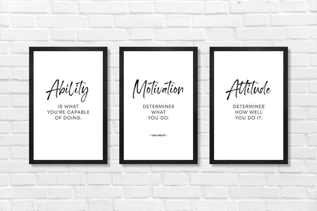 Motivational Wall Art-framed Office Decor Wall Art-inspirational Signs ...