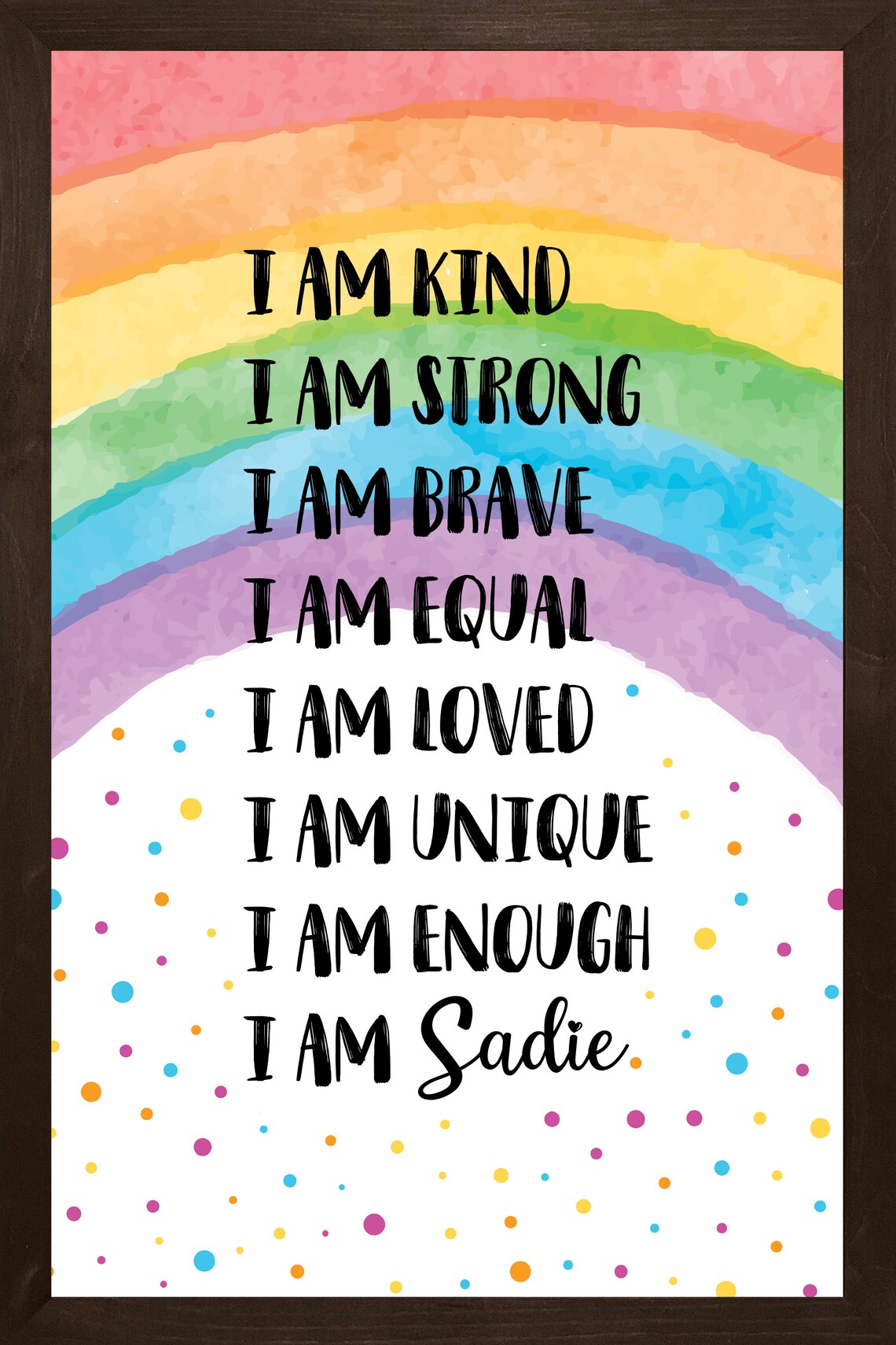 Rainbow Affirmations Sign-positive Affirmations-set of 3 Girl - Etsy