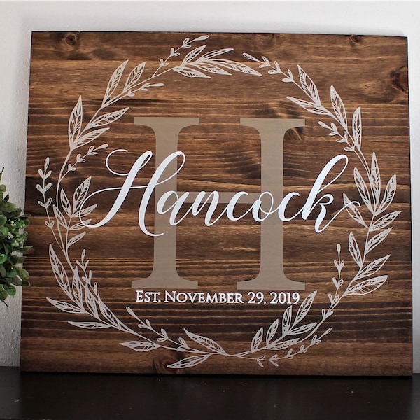 Family Monogram Sign - Etsy
