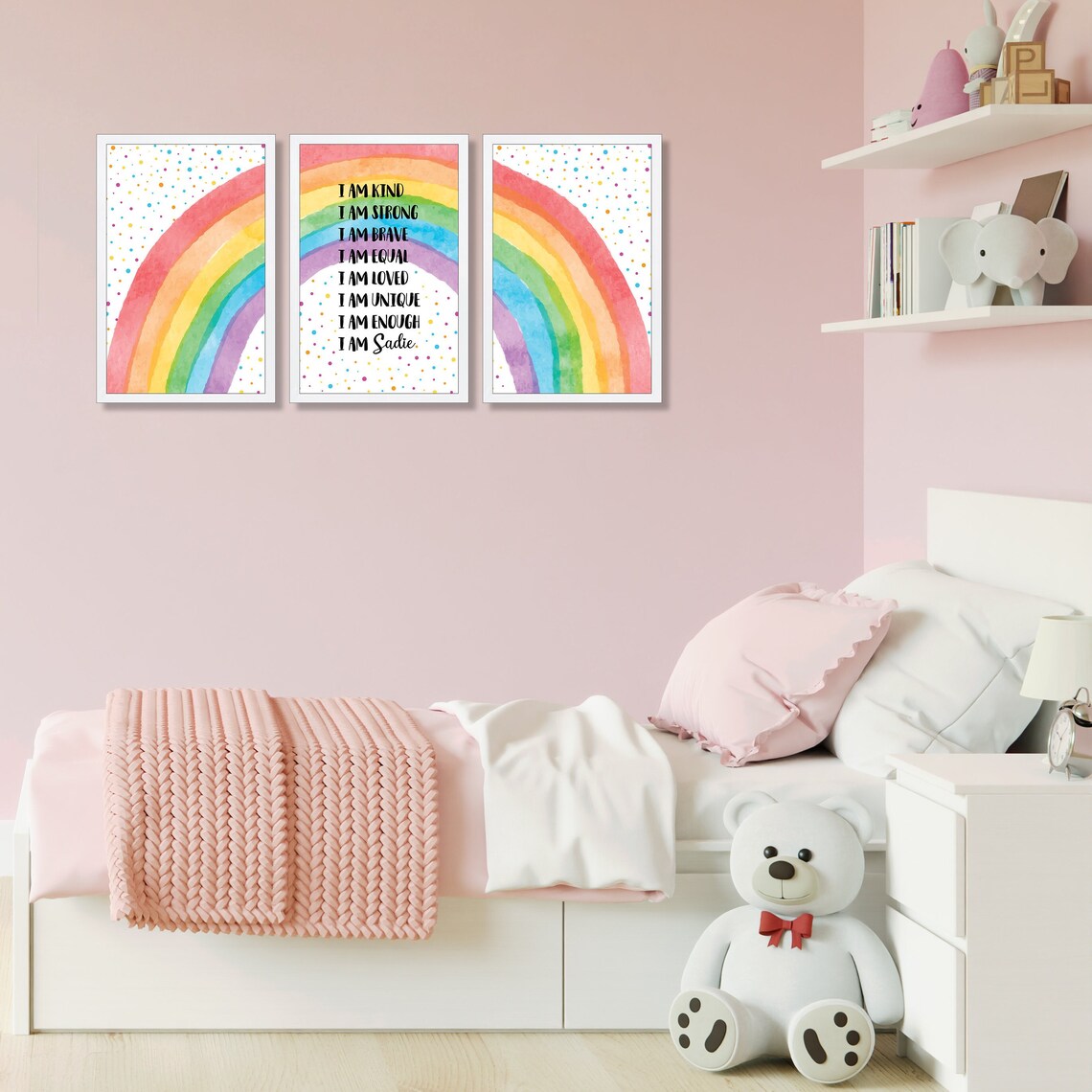 Rainbow Affirmations Sign-positive Affirmations-set of 3 Girl - Etsy