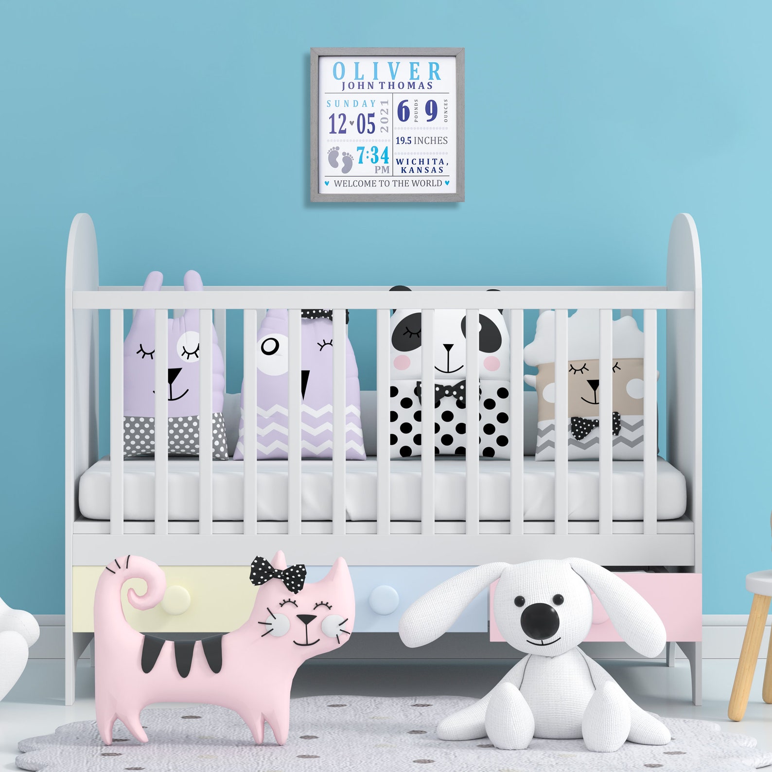 Baby Stats Sign-baby Stats Art for Nursery-birth Stats-baby - Etsy