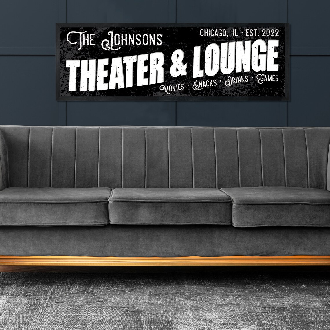 Theater and Lounge Sign-home Theater Sign-theater and Lounge - Etsy
