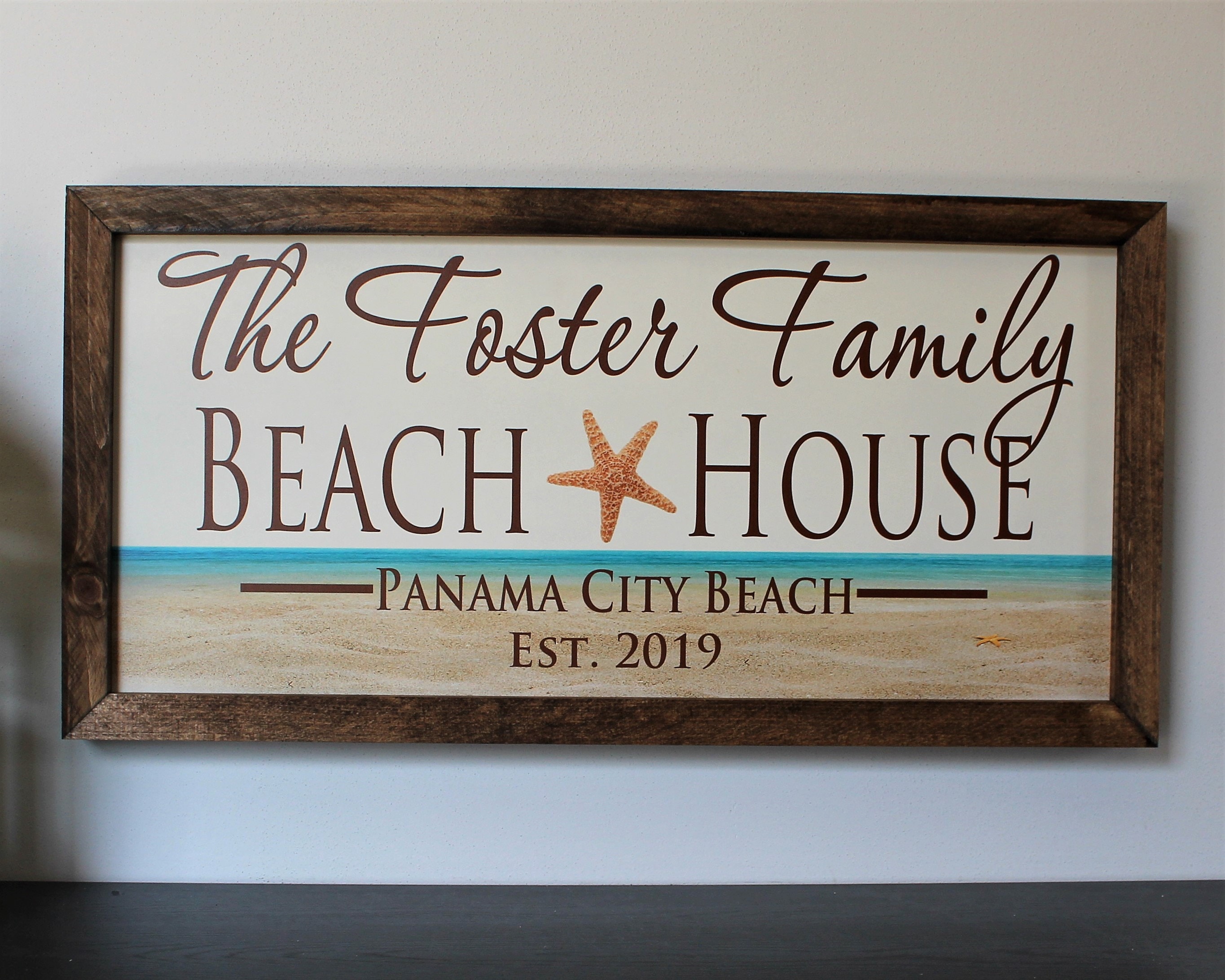 Home Décor Wreaths & Door Hangers Personalized Family Name Beach House ...
