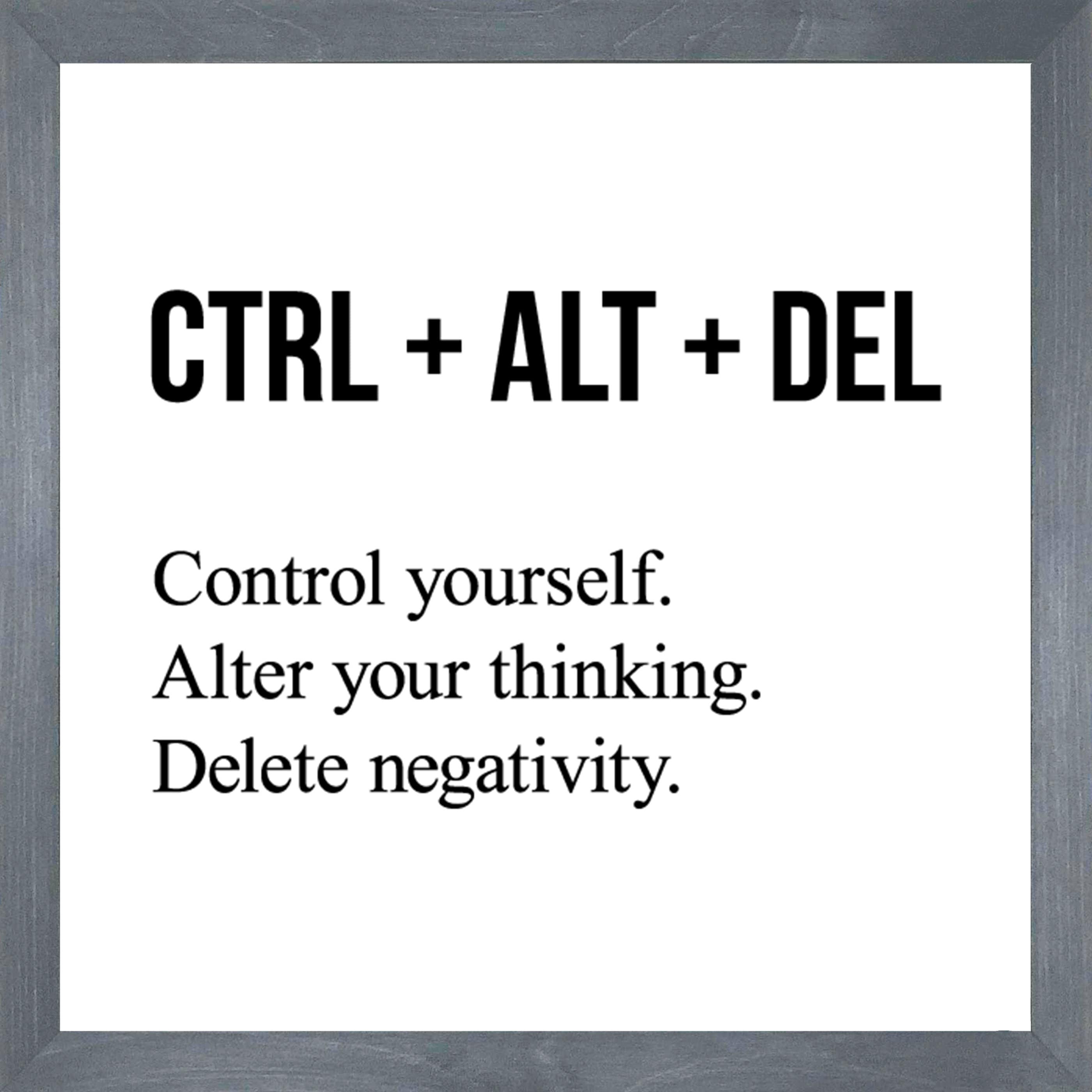 Ctrl Alt Delete Sign-motivational Sign-positivity Wall - Etsy Canada