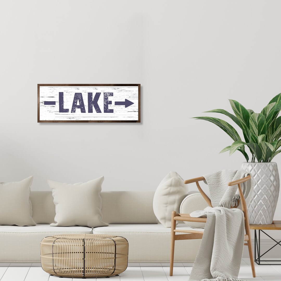 Lake Arrow Sign-lake Sign With Arrow-lake House Decor-custom - Etsy Canada