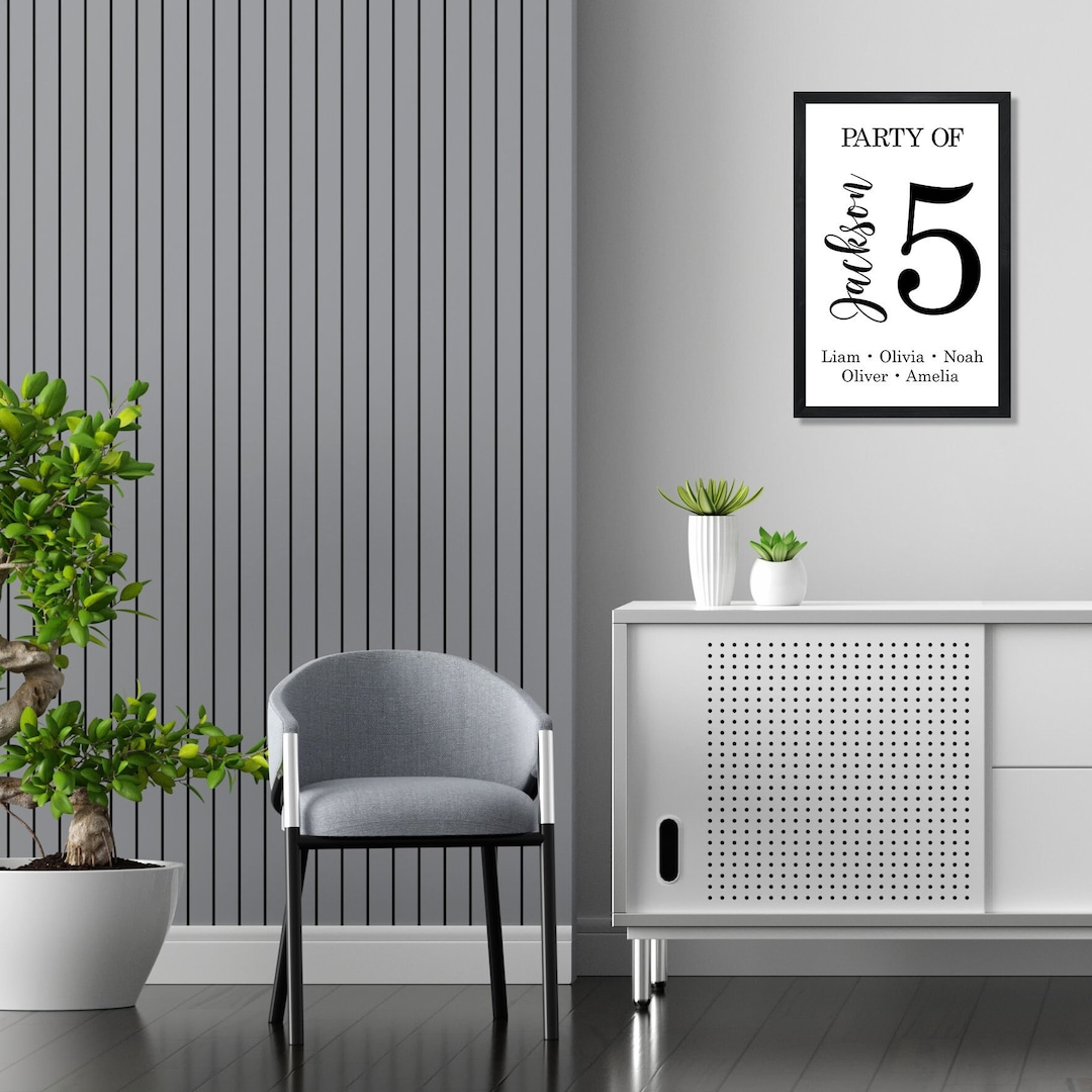 Party of Family Sign-party of 5 Sign-personalized Last Name Sign-family ...