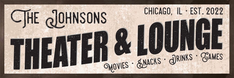 Theater and Lounge Sign-home Theater Sign-theater and Lounge - Etsy