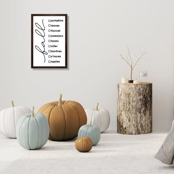 Fall Wall Decor-fall Bucket List Sign-farmhouse Fall - Etsy
