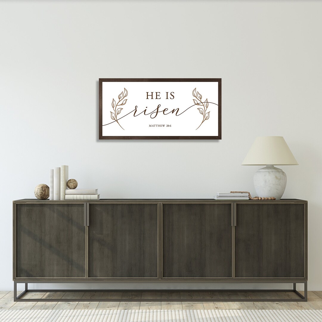 He is Risen Sign-bible Verse Sign-scripture Sign-scripture Wall Art ...