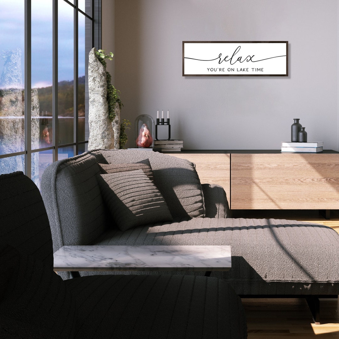 Lake House Decor for Wall-relax You're on Lake Time-wood Lake House ...