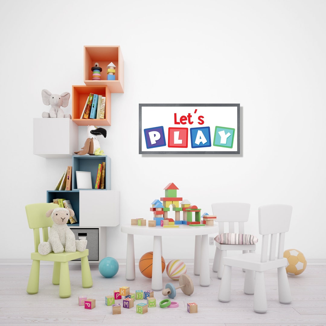 Lets Play Sign-playroom Sign-toy Room Wall Art-toy Room Sign-kids Game ...