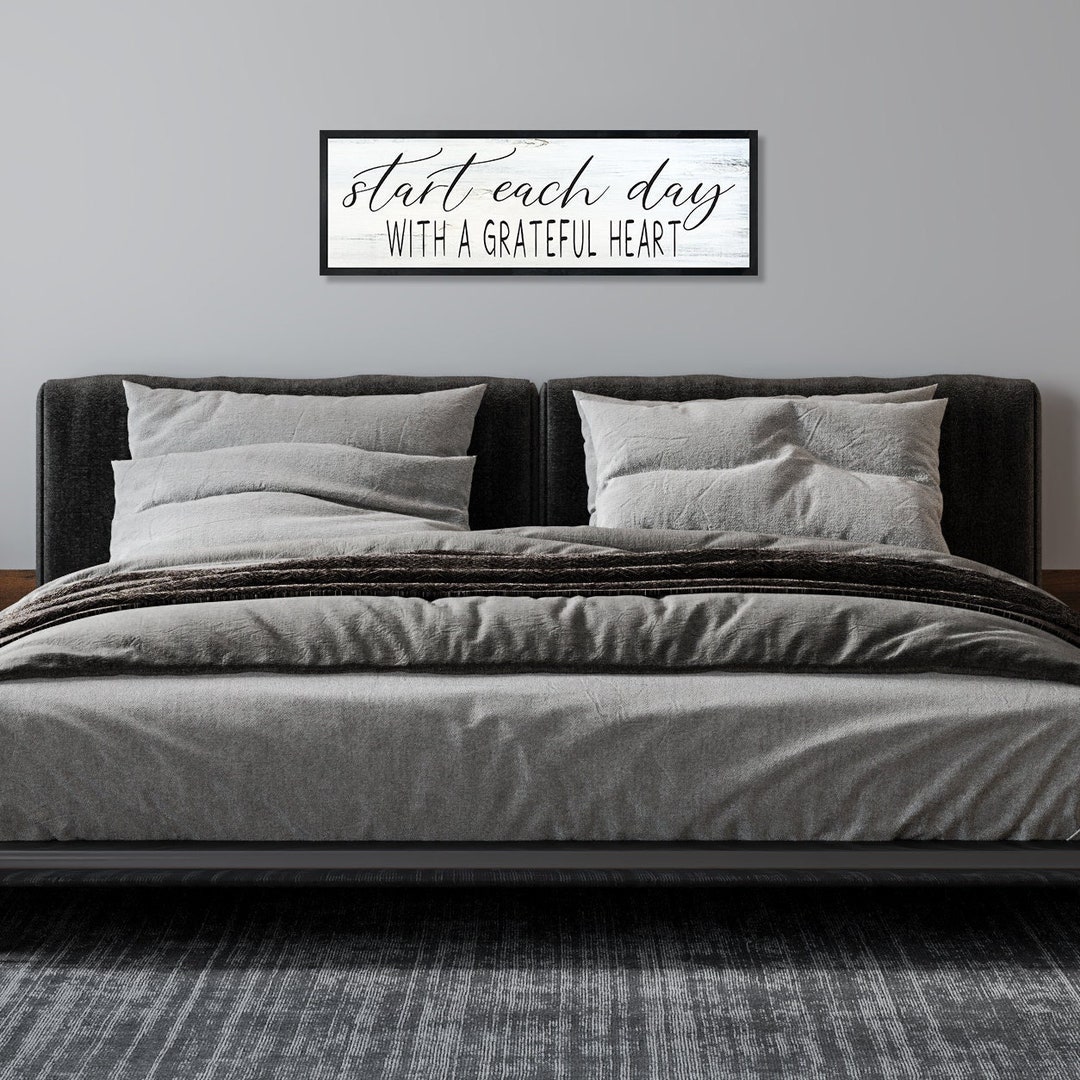 Master Bedroom Wall Decor Over the Bed Sign-start Each Day - Etsy