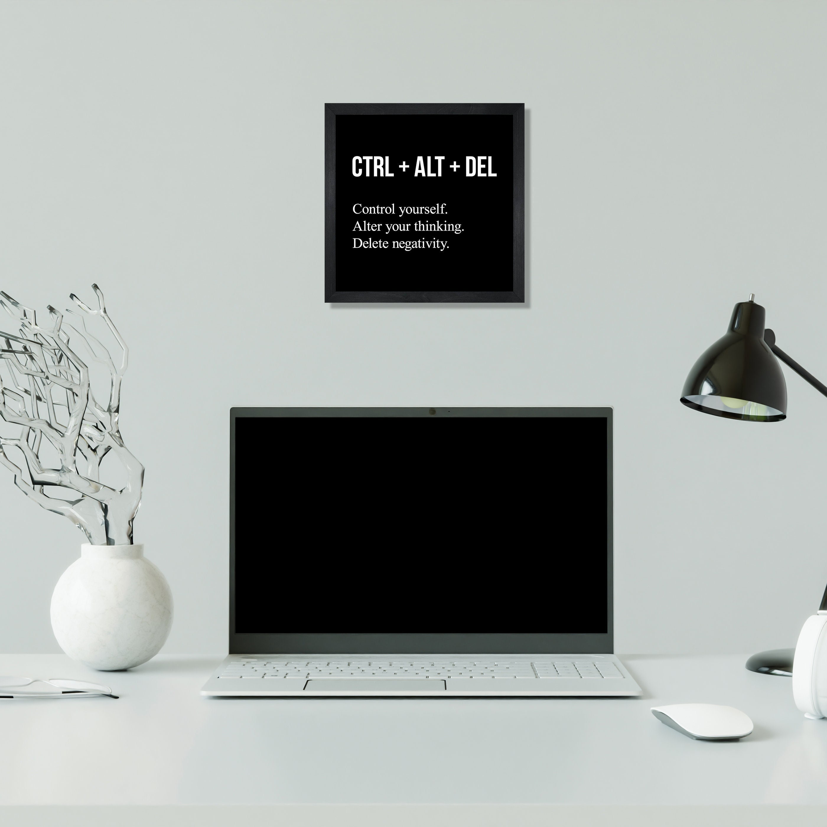 Ctrl Alt Delete Sign-motivational Sign-positivity Wall - Etsy Canada