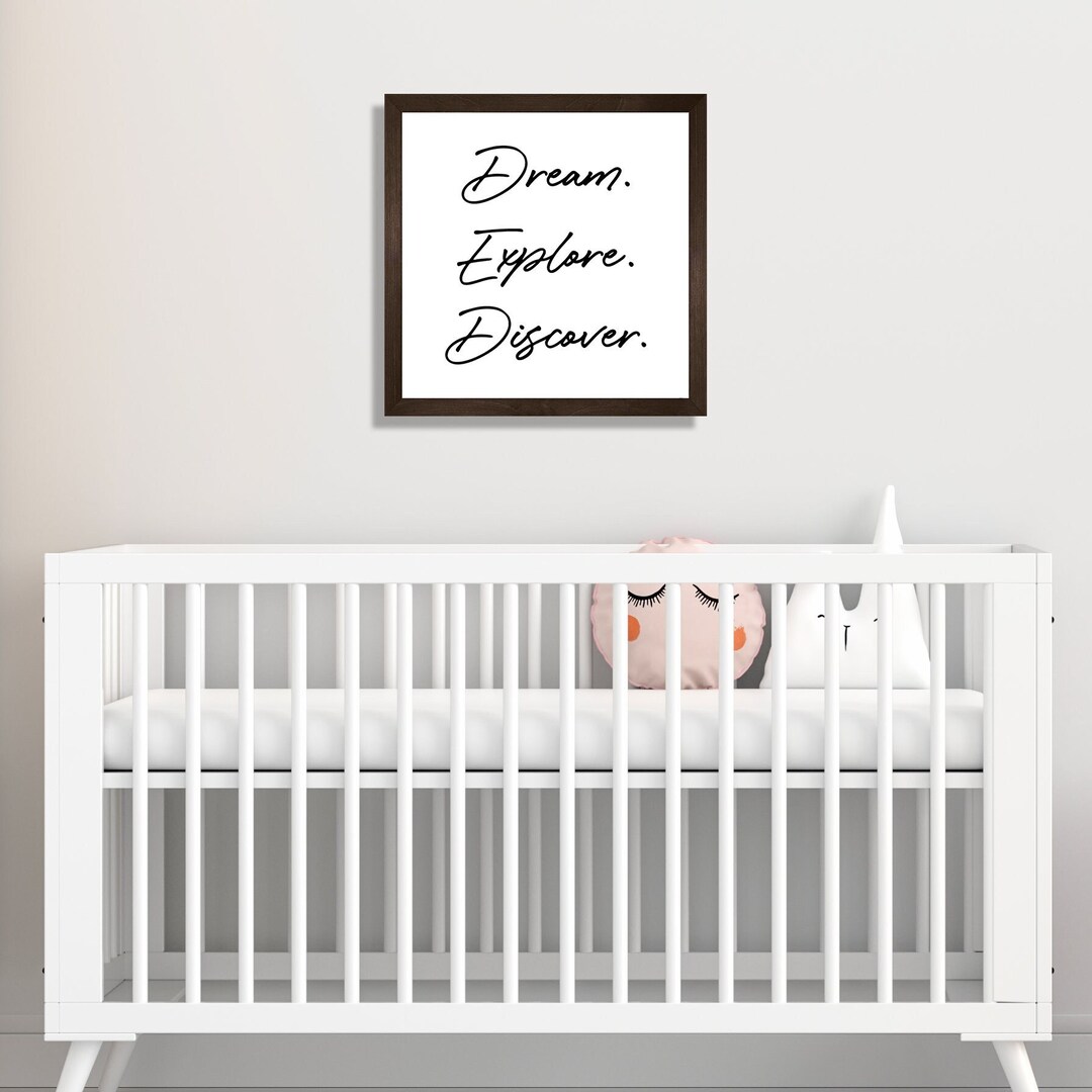 Dream Explore Discover Sign-nursery Wall Decor-kids Room Signs ...