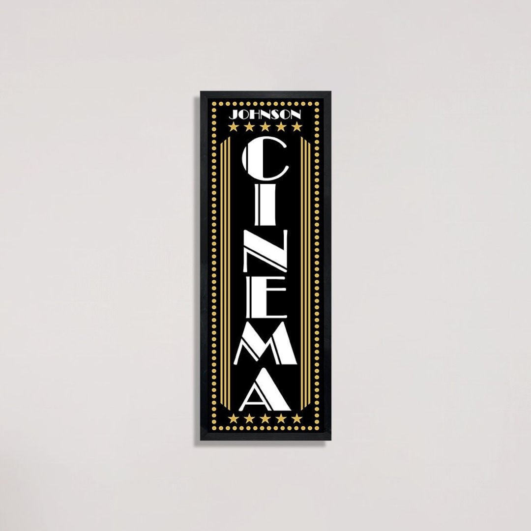 Tv Room Wall Decor-personalized Family Cinema Wall Decor-custom Home ...