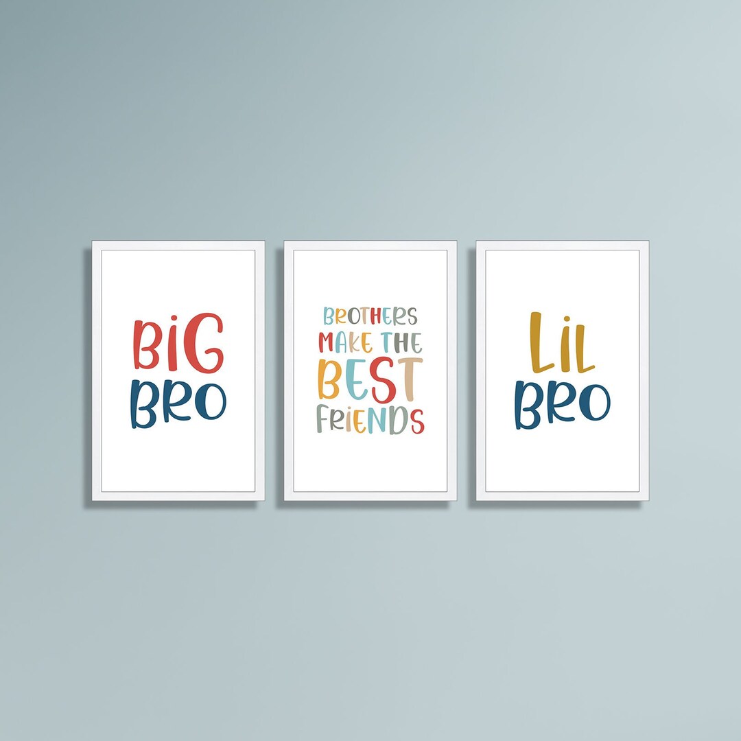 Kids Wall Art Framed-big Bro Lil Bro Sign-brothers Make the Best ...