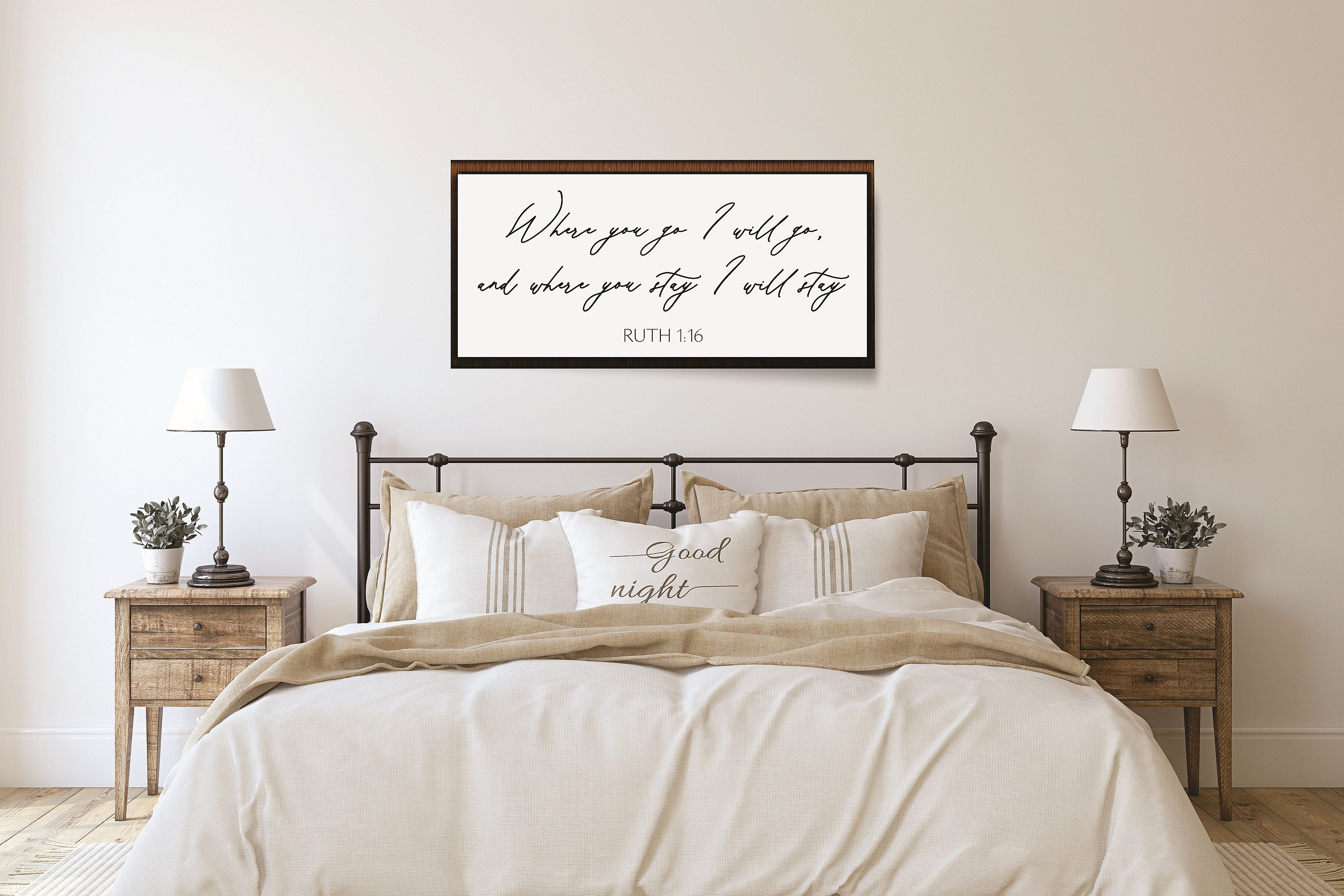 Master Bedroom Wall Decor Over The Bed Where You Go I Will Go Etsy