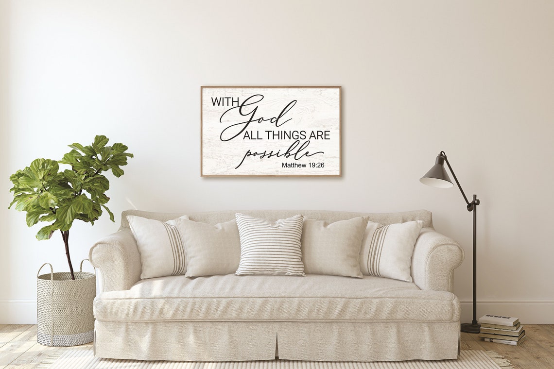 Scripture Wall Decor-with God All Things Are Possible - Etsy